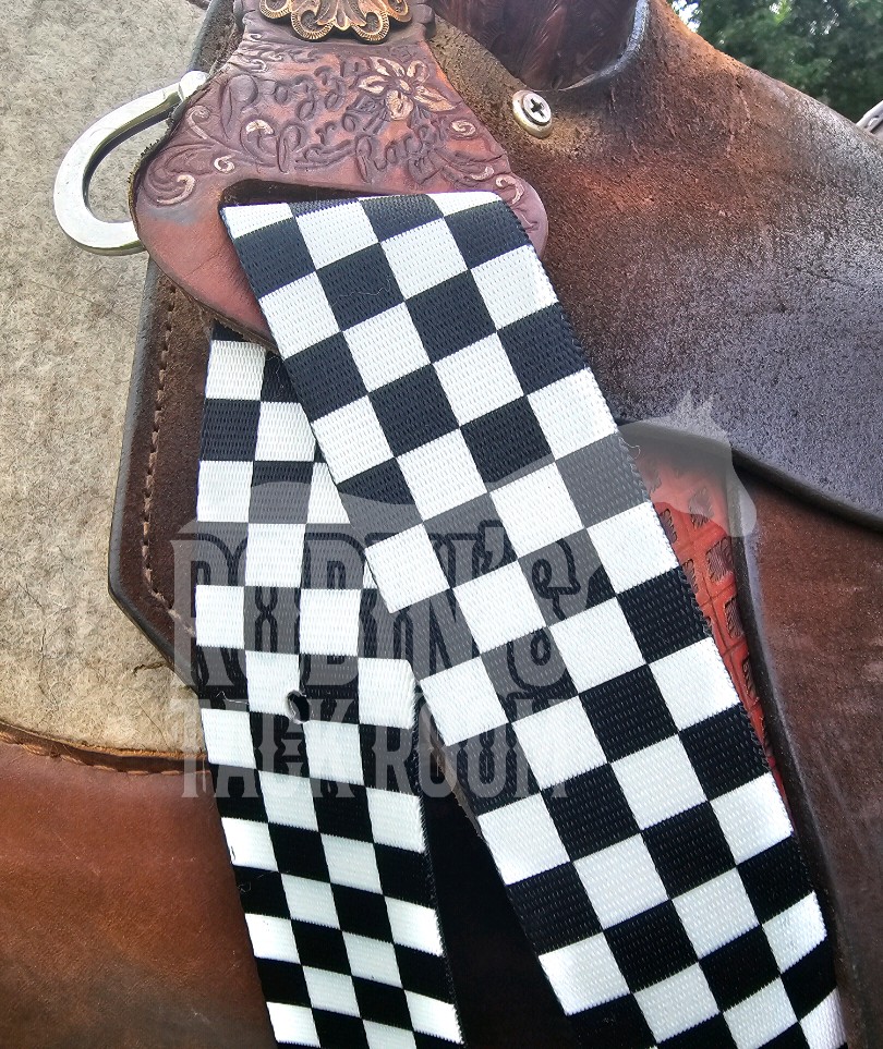 Checkered latigo and off billet set – Robins Tack Room