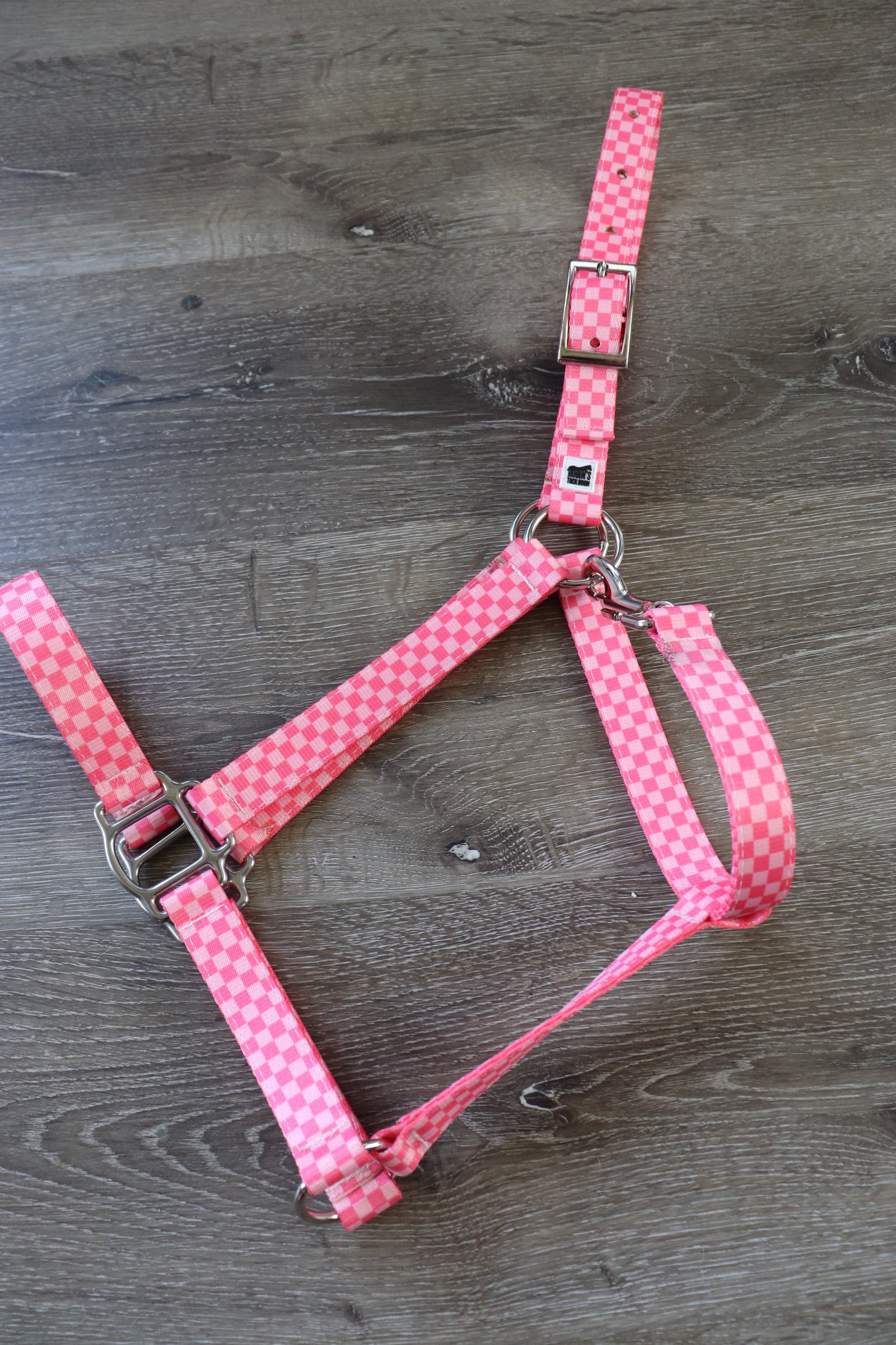 Pink checkered Halter – Robins Tack Room