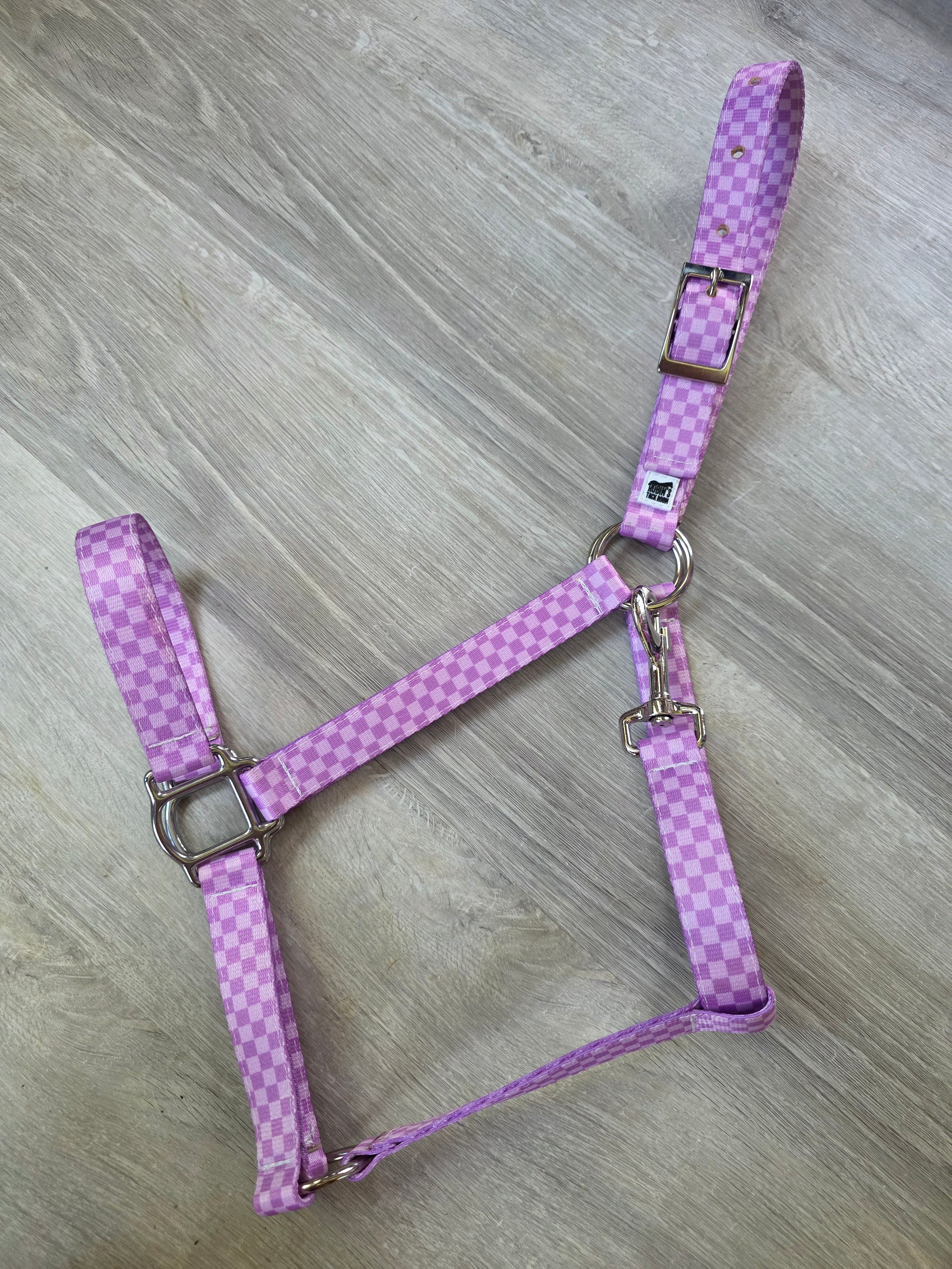 Lavender checkered Halter – Robins Tack Room